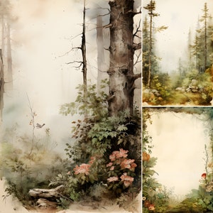 Vintage Forest Junk Journal, Forest Journal Pages, Forest Ephemera ...