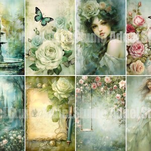 Vintage Victorian Junk Journal Bundle, Green Junk Journal, Victorian ...