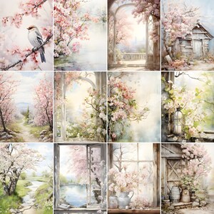 Cozy Spring Scenery Junk Journal, Vintage Spring Forest Landscape ...