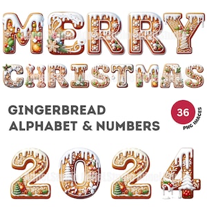 Gingerbread Alphabet Clipart - Christmas Alphabet Clipart, Christmas ...