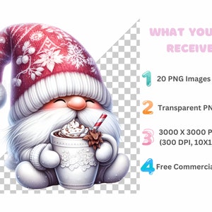 Red Christmas Gnomes Clipart, Winter Holidays, Red Gnome Christmas ...