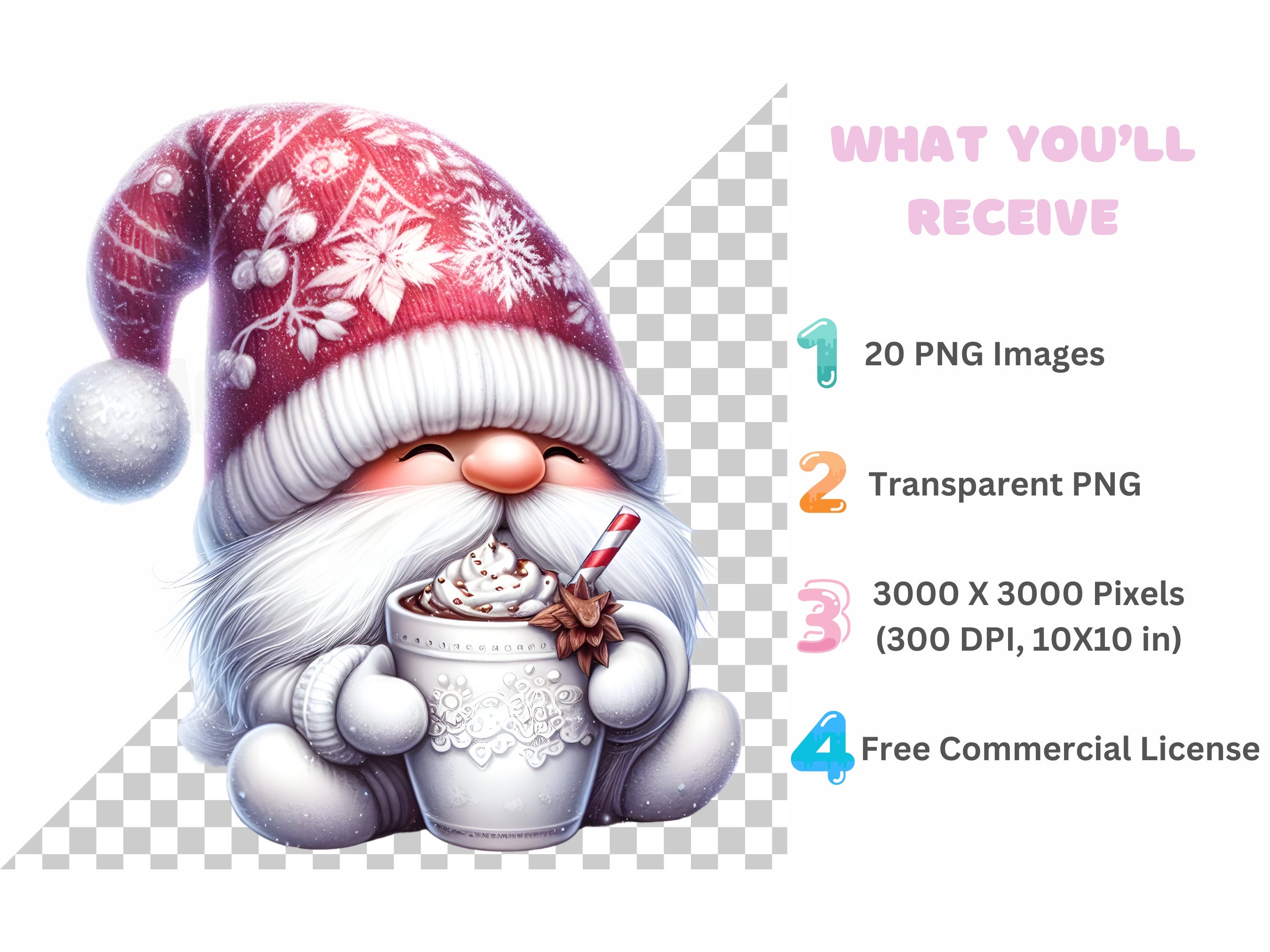 Red Christmas Gnomes Clipart, Winter Holidays, Red Gnome Christmas ...