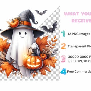 Halloween Ghost Witch Clipart, Cute Spooky PNG Images for Scrapbooking ...