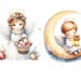 Christmas Little Angel PNG Clipart Set, Adorable Holiday Angel ...
