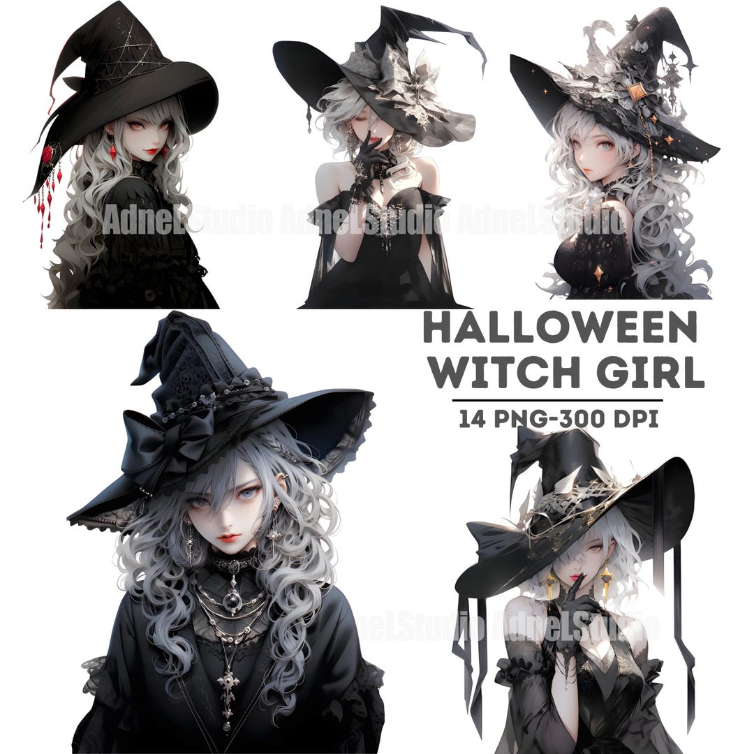 Cozy Halloween Witch Clipart - Halloween Girl Clipart, Halloween ...