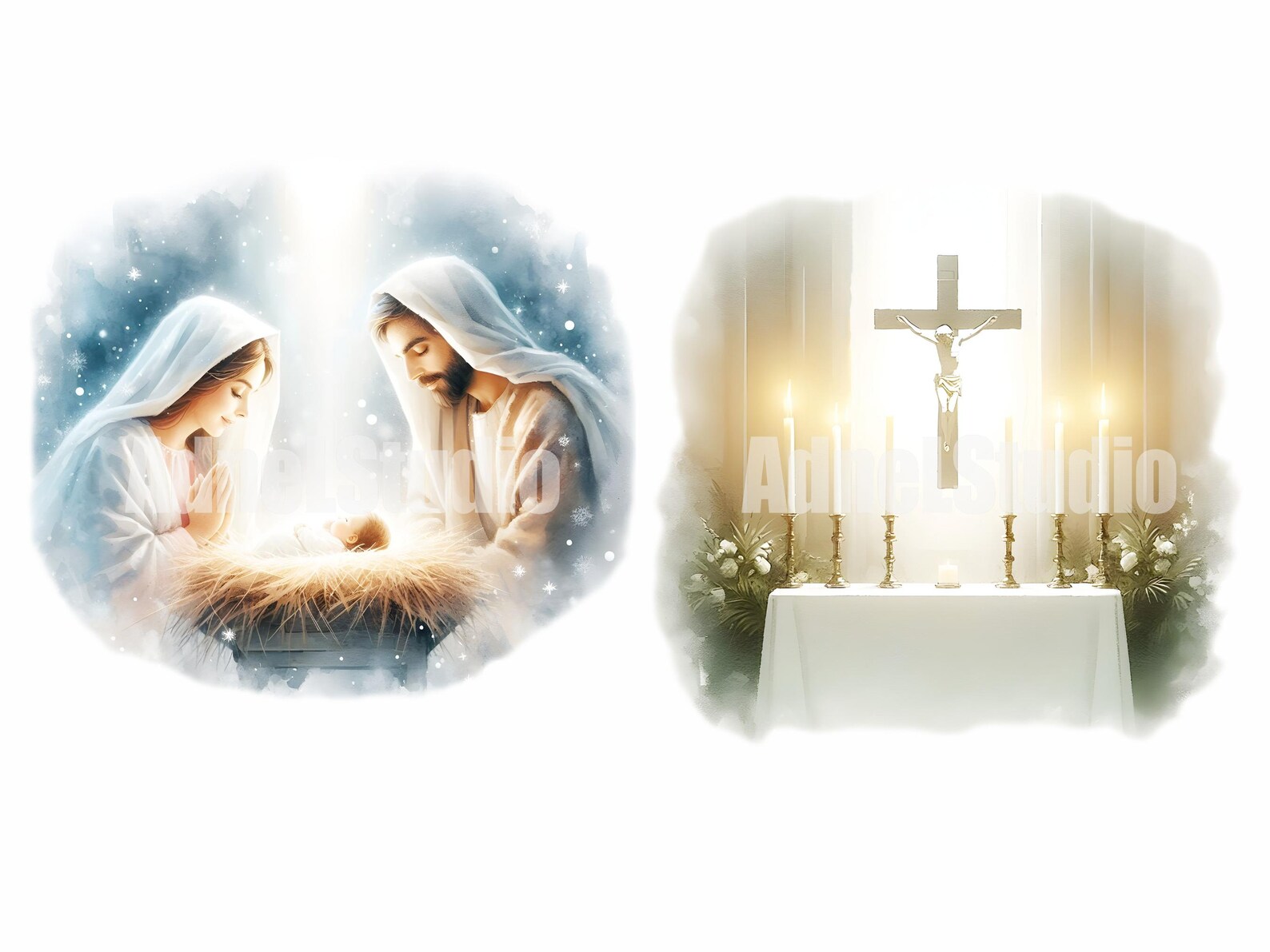 Watercolor Holy Religious Clipart, Holy Religious PNG, Jesus, Cross ...