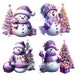 Purple Christmas Snowman Clipart - Festive Purple Snowman Clipart ...