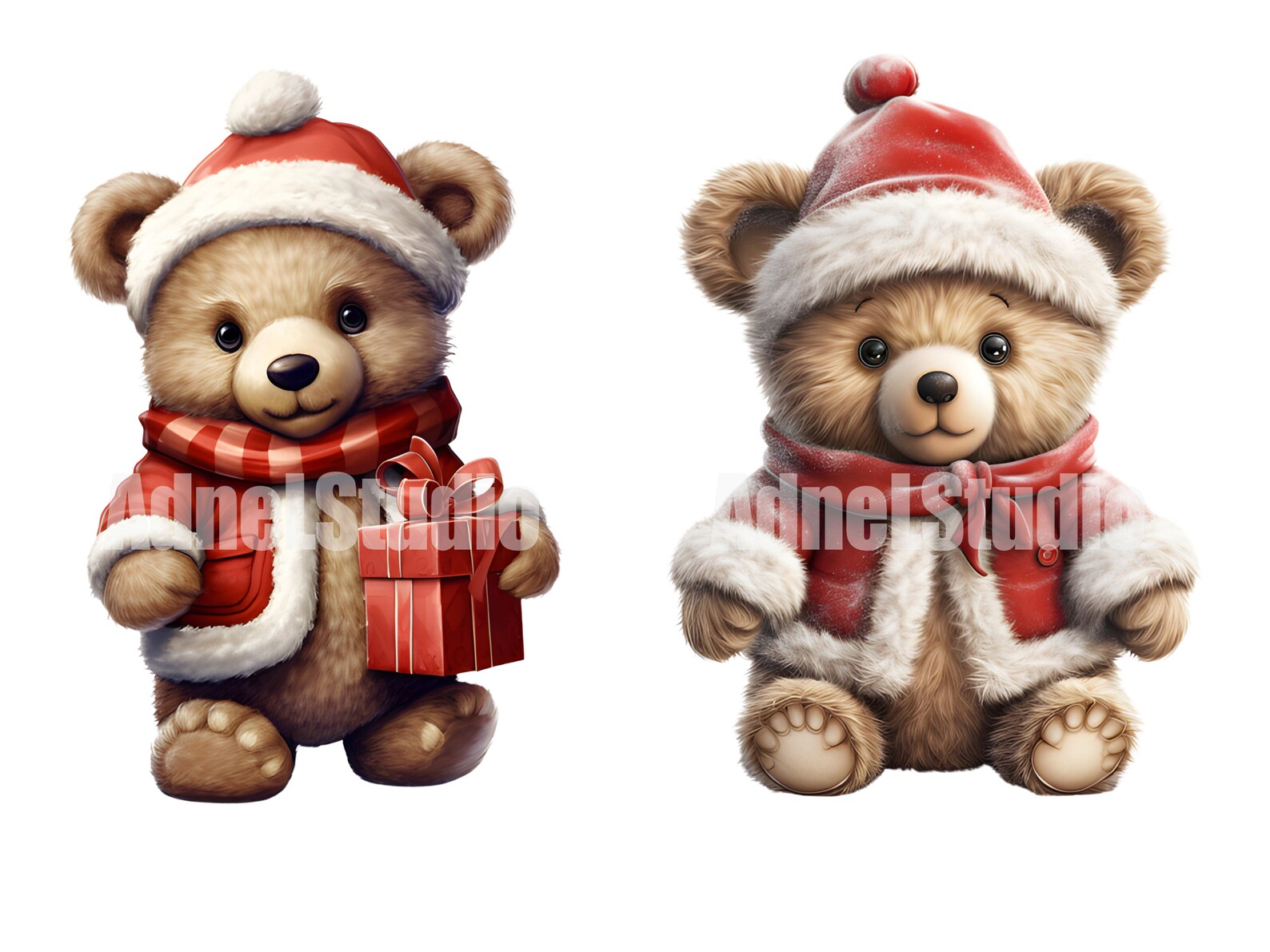 Christmas Teddy Bear Clipart - Christmas Clipart, Watercolor Teddy Bear ...
