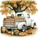 14 Vintage Autumn Truck Clipart, Fall Harvest Pumpkin Truck Clipart ...