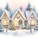 Snowy Christmas Village Clipart Bundle, Cozy Winter Houses With Holiday ...
