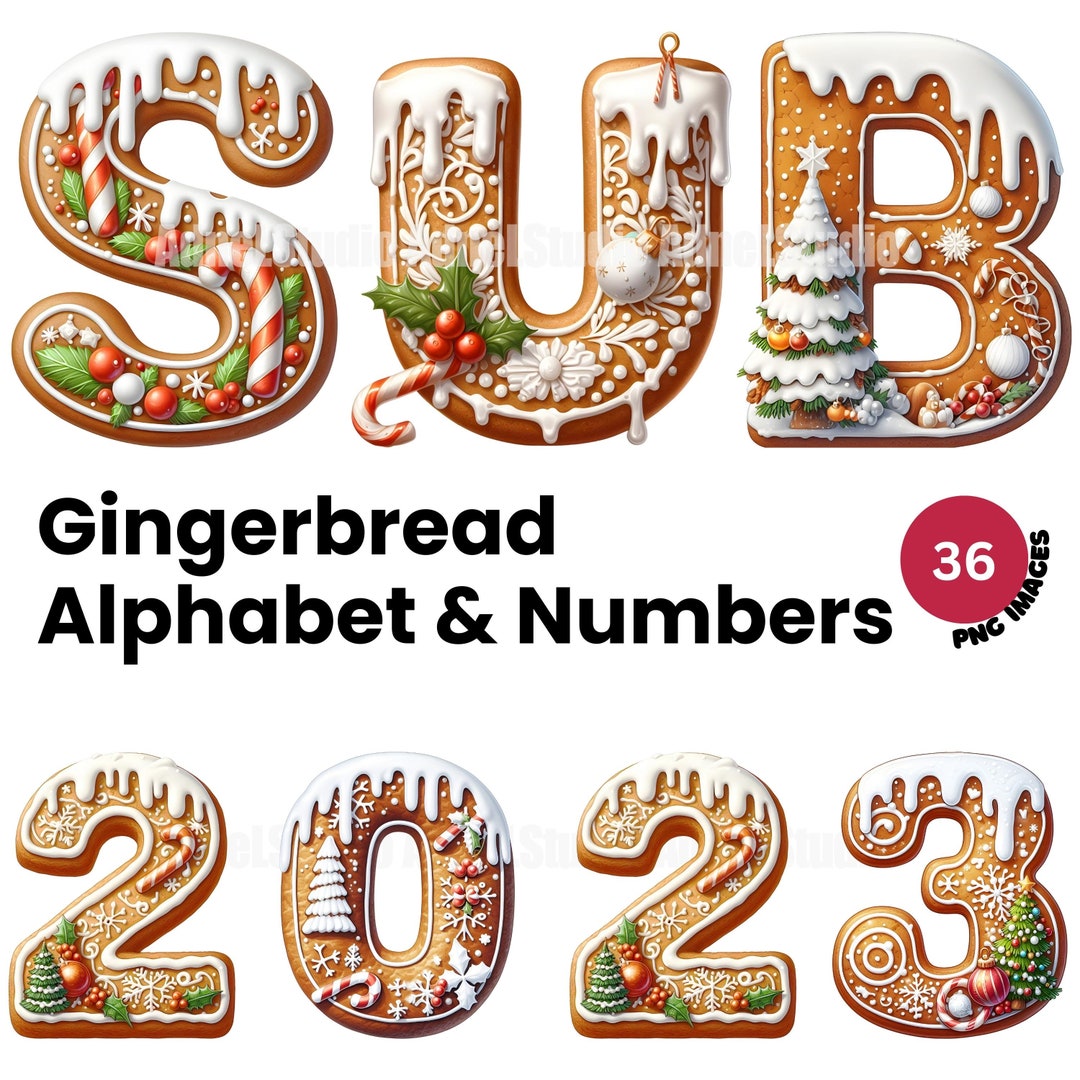 Gingerbread Alphabet Clipart Christmas Alphabet Clipart, Christmas ...