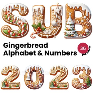 Gingerbread Alphabet Clipart Christmas Alphabet Clipart, Christmas ...