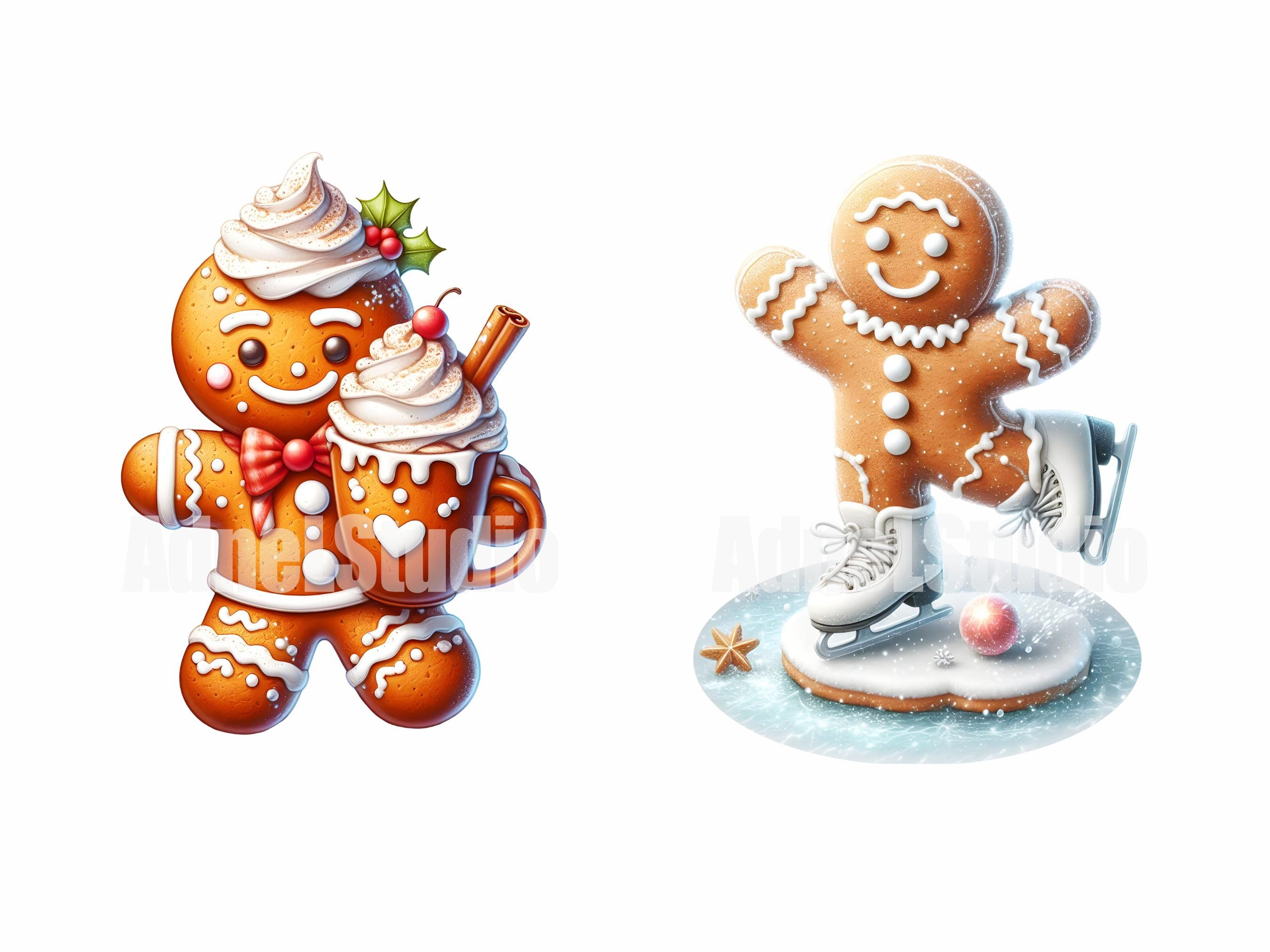 Festive Christmas Gingerbread Clipart, Christmas Gingerbread Character ...