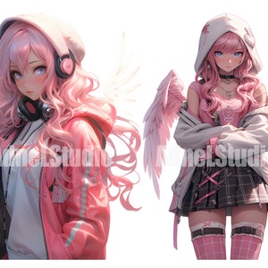 Pink Angel Pop Art Girl Clipart - Pink Angel Clipart, Anime Girl ...
