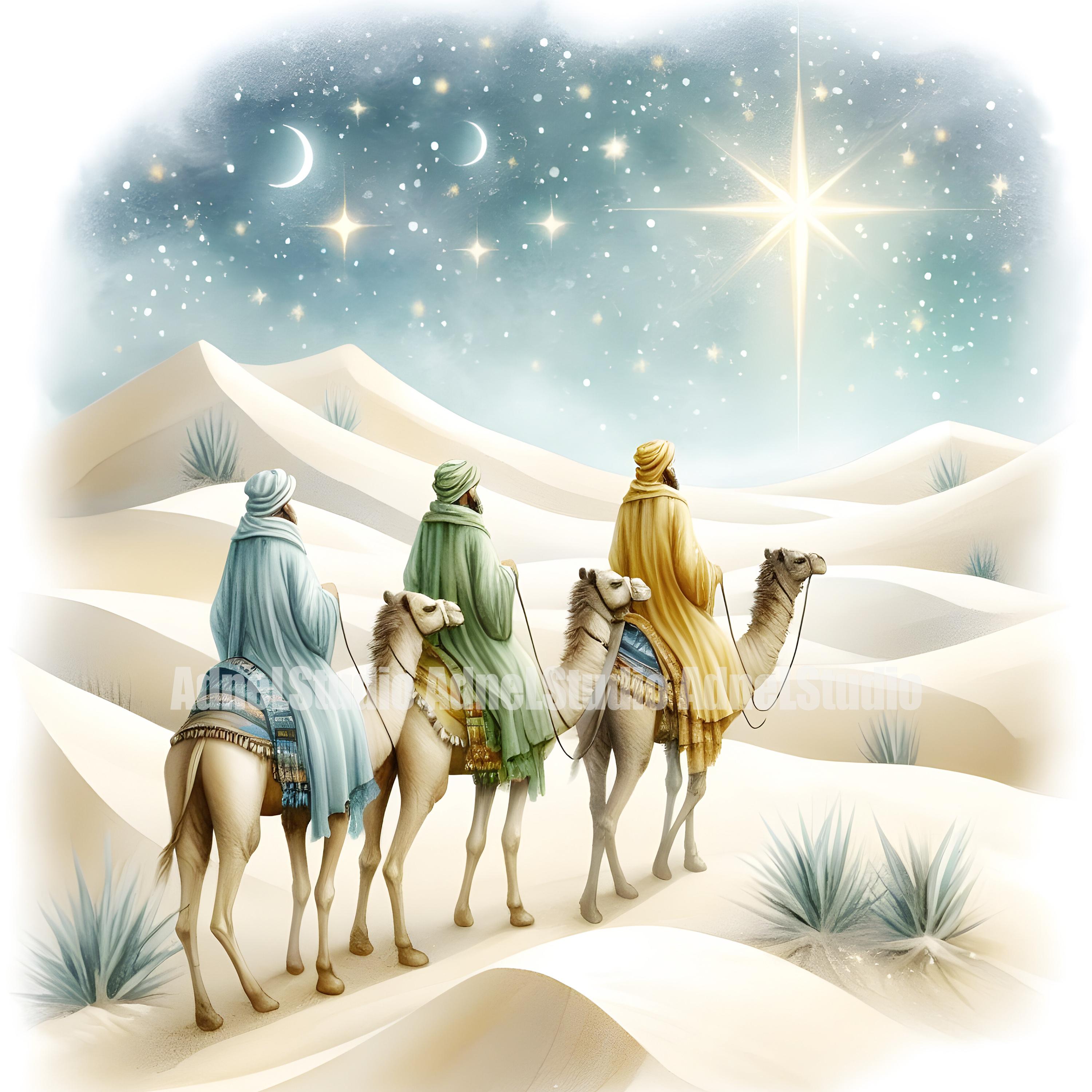 Christmas Nativity Scene Clipart Set, Religious Christmas Designs, Holy ...