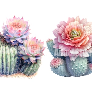 Watercolor Pastel Cactus Clipart - Cactus Digital Clipart Bundle ...