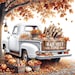 14 Vintage Autumn Truck Clipart, Fall Harvest Pumpkin Truck Clipart ...