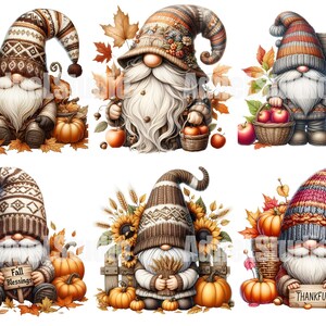 Autumn Harvest Gnome Clipart, Fall Gnome Clipart, Cozy Fall Gnome ...