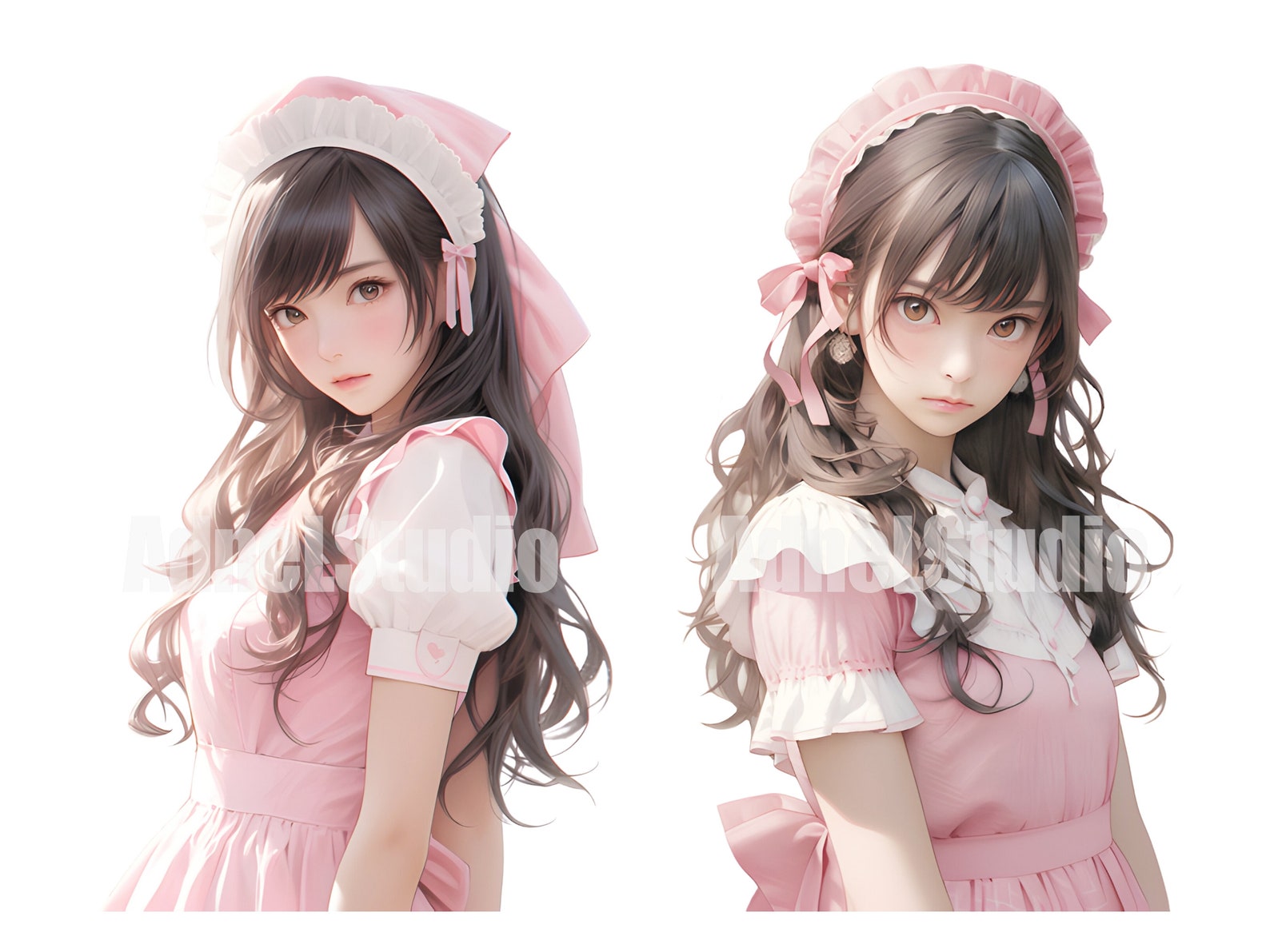 Pink Maid Girl Clipart - House Maid Clipart, Fantasy Illustration ...