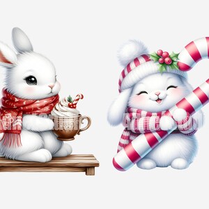 Christmas Rabbit Clipart, Festive Bunny PNG, Festive Rabbit Clipart ...