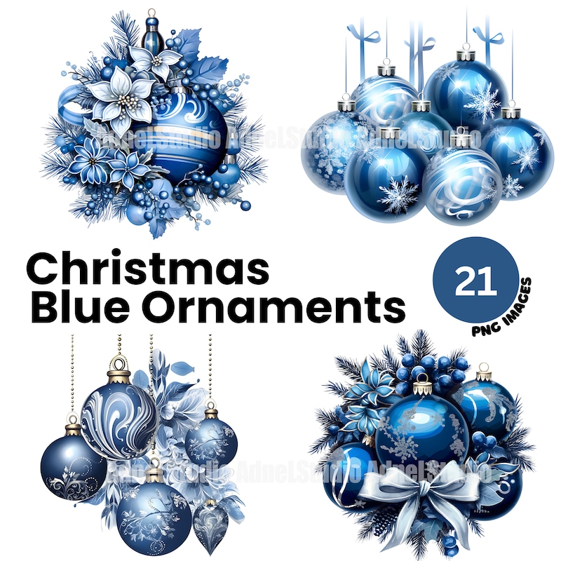 Blue Christmas Ornaments - Etsy