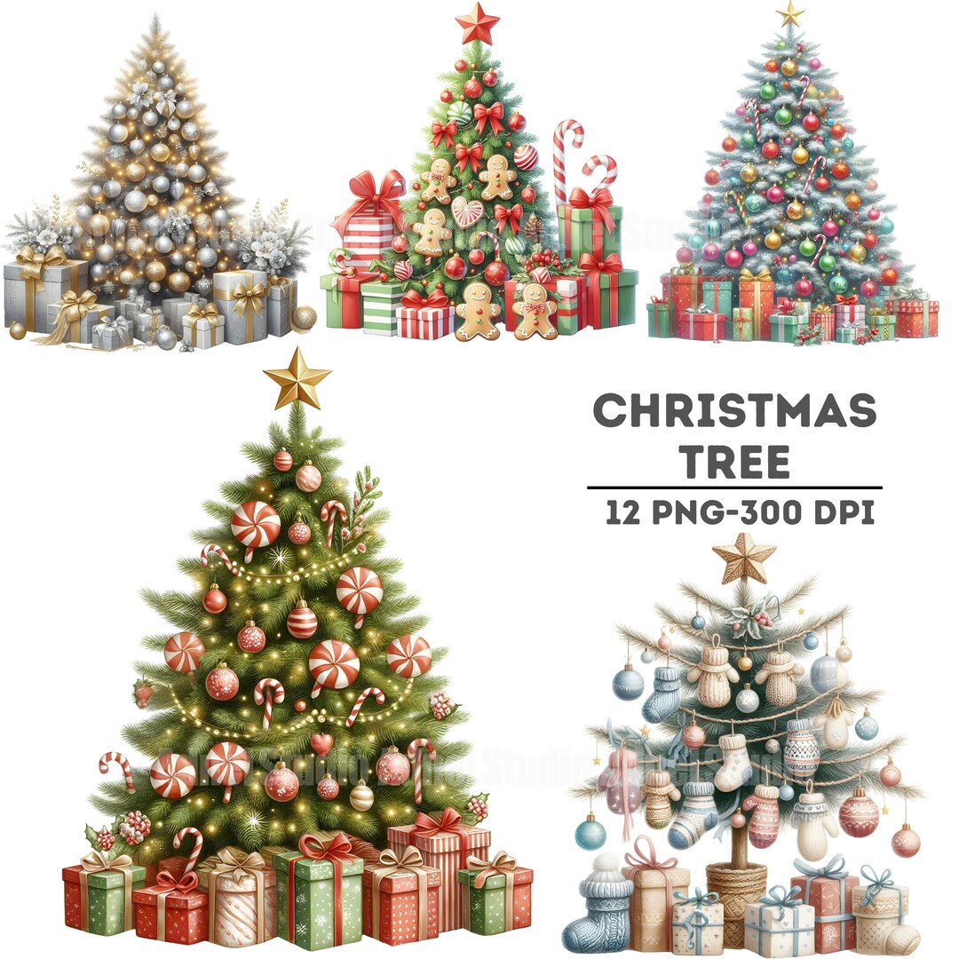 Christmas Tree Clipart PNG, Festive Holiday Crafts, Scrapbooking ...