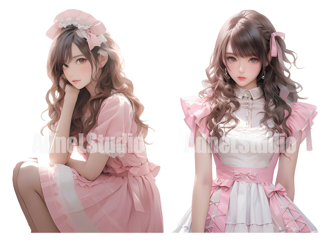 Pink Maid Girl Clipart - House Maid Clipart, Fantasy Illustration ...