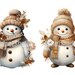 Christmas Cozy Snowman Clipart - Watercolor Cozy Christmas Clipart ...