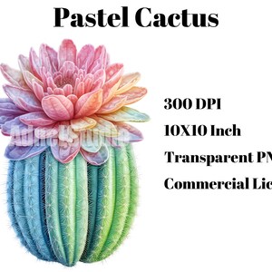 Watercolor Pastel Cactus Clipart - Cactus Digital Clipart Bundle ...