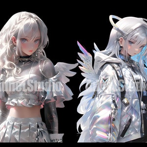 Silver Angel Pop Art Girl Clipart - Silver Angel Clipart, Anime Girl ...