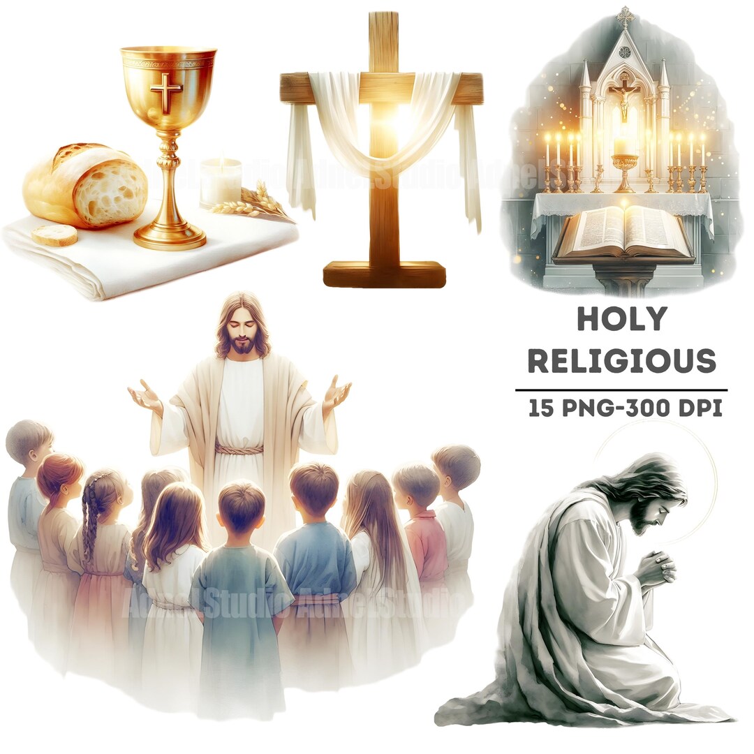 Watercolor Holy Religious Clipart, Holy Religious PNG, Jesus, Cross ...