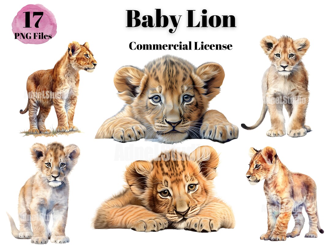Watercolor Lion Clipart Watercolor Lion King Clip Art Baby - Etsy