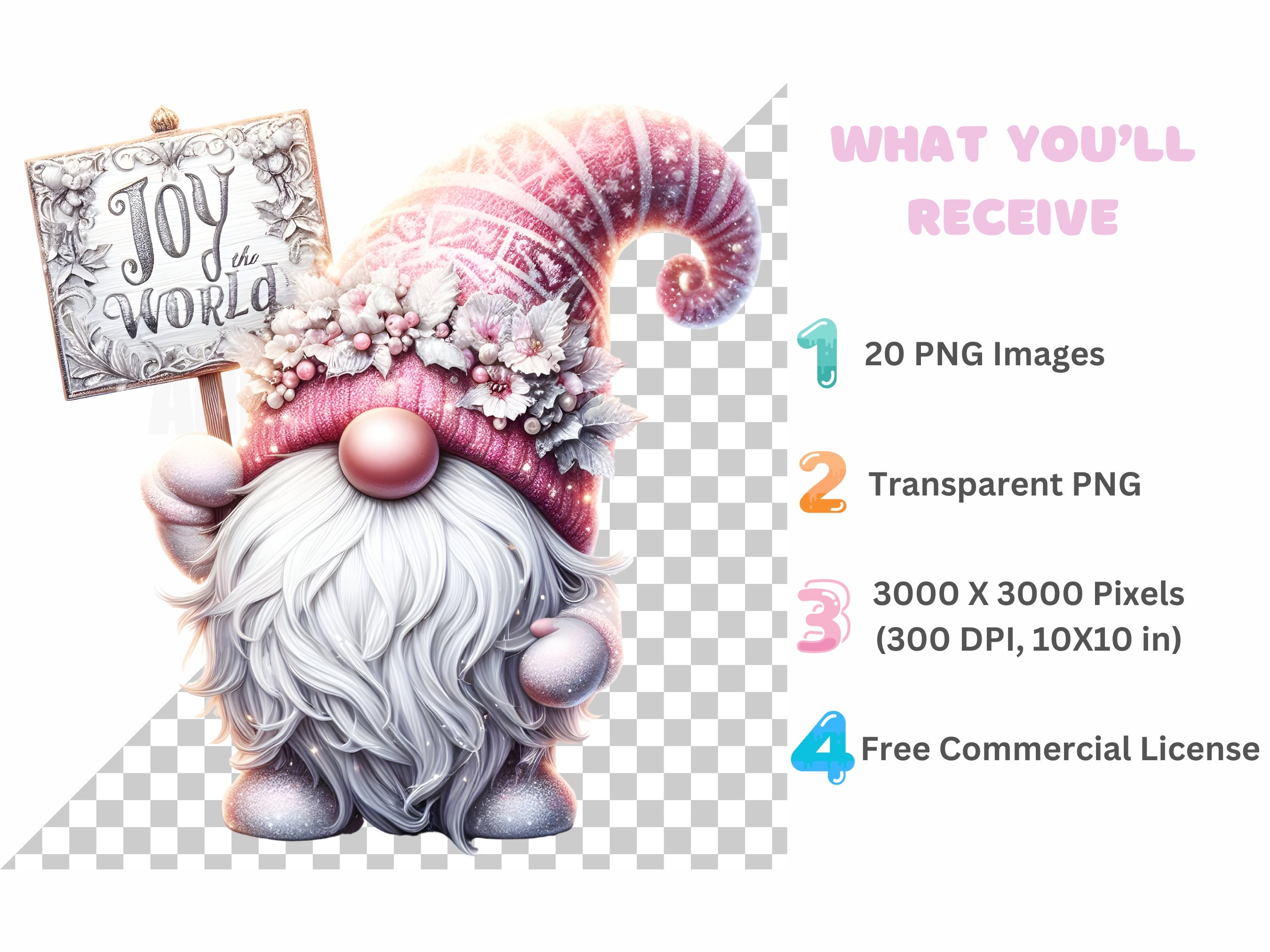 Pink Christmas Gnomes Clipart, Winter Holidays, Pink Gnome Christmas ...