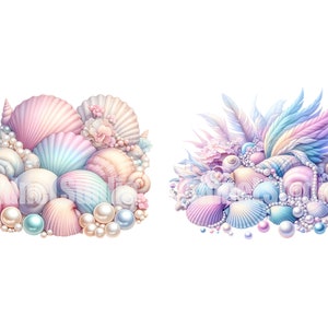 Watercolor Sea Shells Clipart - Pastel Seashells Clipart, Nautical ...