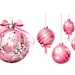 Pink Christmas Ornaments Clipart, Watercolor Christmas Ornament PNG ...
