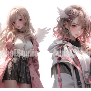 Pink Angel Pop Art Girl Clipart - Pink Angel Clipart, Anime Girl ...