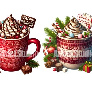 Christmas Hot Chocolate Clipart, Christmas Drink Clipart, Hot Cocoa ...