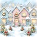 Snowy Christmas Village Clipart Bundle, Cozy Winter Houses With Holiday ...
