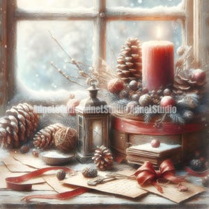 Rustic Cottagecore Christmas Decor Digital Art, Cozy Christmas Wall Art ...