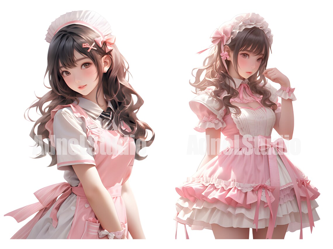 Pink Maid Girl Clipart - House Maid Clipart, Fantasy Illustration ...