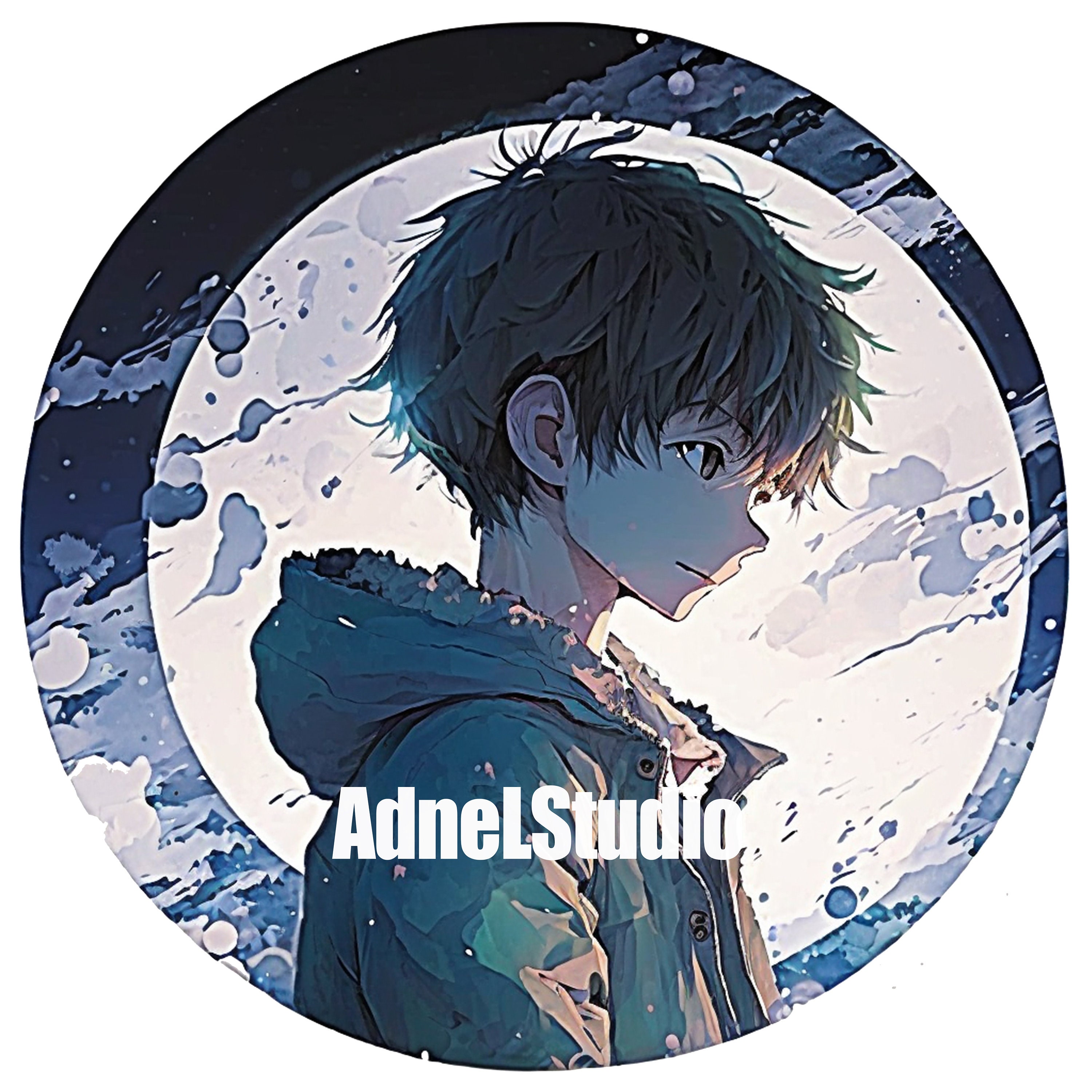 Watercolor Boy Moonlight Clip Art Watercolor Moonlight Boy - Etsy