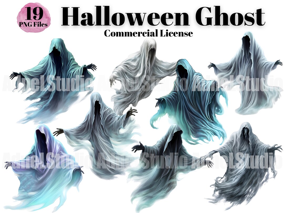 Halloween Ghost Clipart Watercolor Halloween Spooky Clipart - Etsy