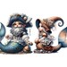 Watercolor Mermaid Gnome Clipart: Nautical PNG Images (digital Download ...