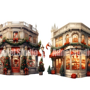 Christmas Store Clipart - Cozy Christmas Shop Clipart, Christmas ...