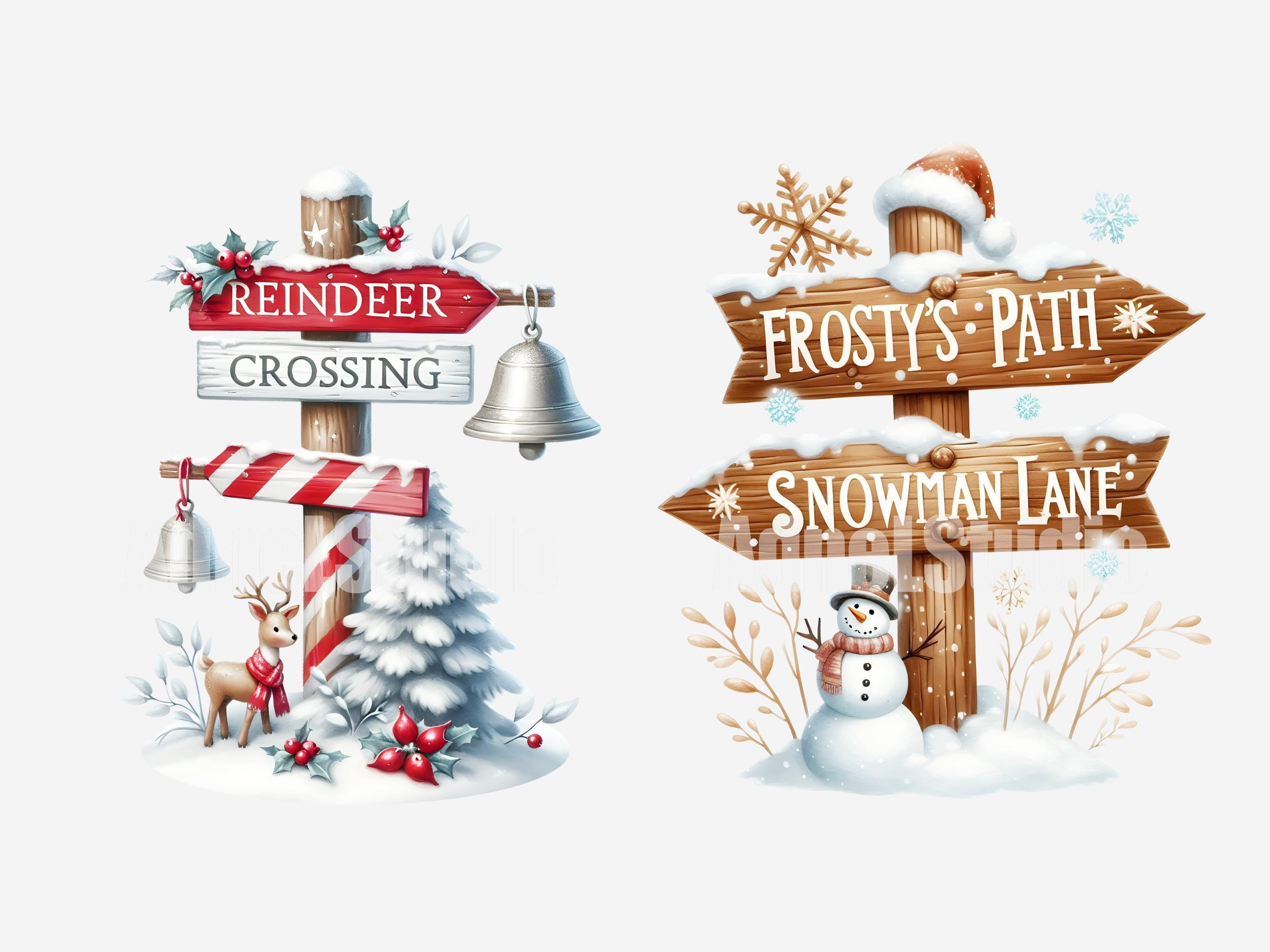 Christmas Direction Sign Clipart, Festive Cactus Ornament, Festive ...