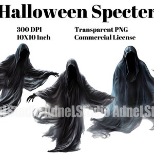 Halloween Specter Clipart - Watercolor Halloween Spooky Clipart ...