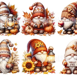 Autumn Harvest Gnome Clipart, Fall Gnome Clipart, Cozy Fall Gnome ...