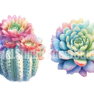 Watercolor Pastel Cactus Clipart - Cactus Digital Clipart Bundle ...