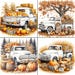 14 Vintage Autumn Truck Clipart, Fall Harvest Pumpkin Truck Clipart ...