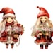Watercolor Christmas Girl Clipart - Watercolor Santa Girl Clipart ...